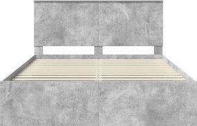 Rám postele Betonově šedá 150 x 200 cm Masivní borové dřevo 3410995