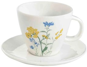 Easy Life Porcelánový hrnek s podšálkem  Mille Fleurs Yellow -250ml