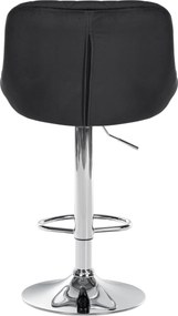 Sada 2 barových židlí Lazio samet chromovaná konstrukce – černá