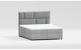 Světle šedá boxspring postel s úložným prostorem 160x200 cm Lola – Ropez