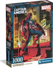 Clementoni 37049 Puzzle Marvel: Kapitán Amerika 1000 dílků / od 10 let