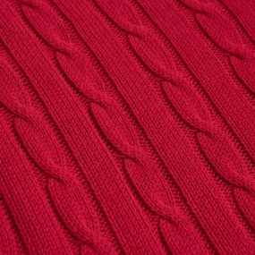 SCANquilt pletený pléd IMPERIAL copánky červená střední 130 x 200 cm