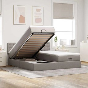 Osmanský rám postele s matrací taupe 160x200cm textil 3312882