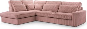 Rohová sedací souprava LINCOLN LUX, levá, růžová (Tilia 62)