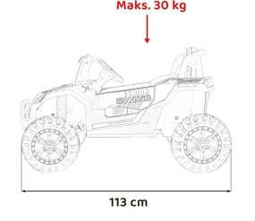 Ramiz Elektrická bugina UTV 2000M Racing bílá + MP3 zvuky a světla + dálkové ovládání + pomalý start