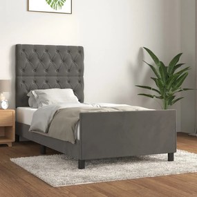 Rám postele bez matrace tmavě šedá 80 x 200 cm samet 3125905