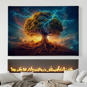 Obraz na plátně - Strom života Bleskový kontakt FeelHappy.cz Velikost obrazu (šířka x výška): 180 x 120 cm