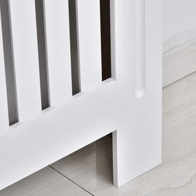 HOMCOM MDF Kryt Radiátoru se Šprušlemi, Kryt Radiátoru pro Domov a Kancelář, 152x19x81 cm, Bílý