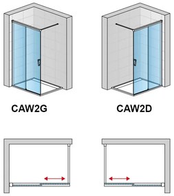 Ronal (Sanswiss) Ronal, WALK-IN CADURA Black Line pevná stěna samostatná s posuvným dílem CAW2 Šířka: 100 cm