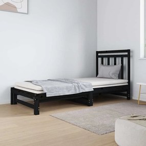 vidaXL Výsuvná postel 2x (90 x 190) cm masivní borovice [3124761] Barva: Černá