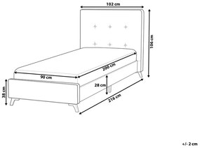 Čalouněná béžová  postel 90x200 cm AMBASSADOR Beliani