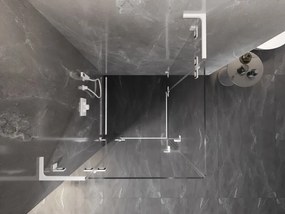 Mexen Lunar, L Duo výklopný sprchový kout 110 x 110 cm, 8mm čiré sklo, bílý profil, 834L-110L-110P-20-00
