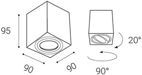 LED2 1160131 Box, bílé stropní čtvercové bodové svítidlo, 6W LED 3000K, 9x9x9,5cm