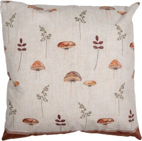 Béžový polštář s houbičkami Little Forest Jewels - 45*45*4 cm