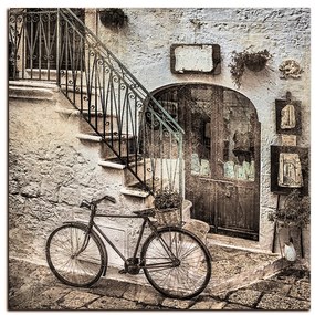 Obraz na plátně - Stará ulice v Itálii - čtverec 3153FA (50x50 cm)