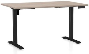 Výškově nastavitelný stůl OfficeTech B, 120 x 80 cm - černá podnož Barva: Bílá