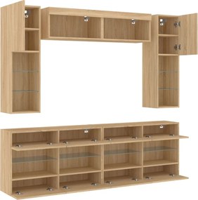 6dílná obývací stěna s LED osvětlením dub sonoma 3216799