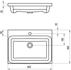 Ravak Comfort Nábytkové umyvadlo 80 cm, bílá XJX01280001