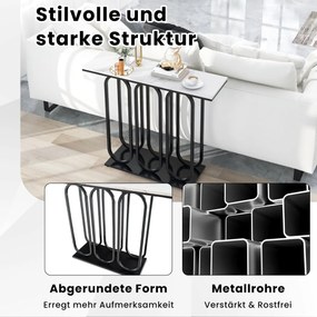 Costway Konzolový stolek 100 cm v mramorovém vzhledu, černý