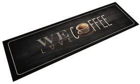 Kuchyňský koberec omyvatelný Káva nápis 45 x 150 cm samet - Default Title