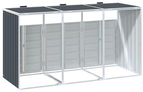 vidaXL Box na 3 popelnice antracitový 216 x 81 x 115 cm ocel