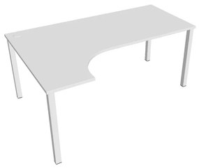 Stůl ergo oblouk pravý 180×120/80 cm - Hobis Uni UE 1800 P Dekor stolové desky: bílá, Barva nohou: bílá