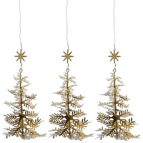 House Doctor Vánoční dekorace LAMET stromek V.16,5 cm zlatá SET/3ks