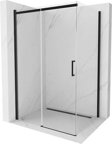 Mexen Omega sprchový kout 130x80cm, 8mm sklo, černý profil-čiré sklo, 825-130-080-70-00
