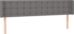 Čelo postele s LED tmavě šedé 183 x 16 x 78/88 cm textil 3123685