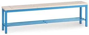 Šatní lavice s botníkem, sedák - latě, délka 1500 mm, modrá