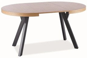 Casarredo - Komfort nábytek Rozkládací jídelní stůl DOMINGO 100 kulatý, dub/černá mat