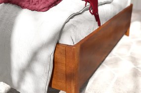 Buková postel s čalouněným čelem - Modena - zvýšená,   , Buk přírodní, 160x200 cm