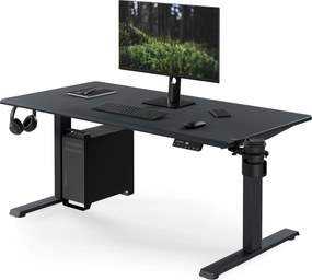 Elektrický stůl s regulací výšky ergonomický antracitový,1400x700 mm: ARIA