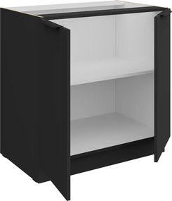 ARIA cc | dolní skříňka 80 D 2F policová | 80 cm | ANTI FINGERPRINT povrch | černá