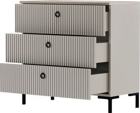 Komoda, šedohnědá Taupe/dub silverjack, DOMCA 3S