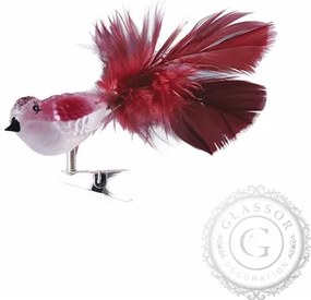 Skleněný ptáček růžový