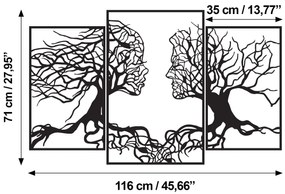 Nástěnná kovová světelná dekorace Tree Person černá