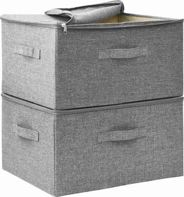 Úložné boxy 2 ks textil 43 x 34 x 23 cm šedé 332910