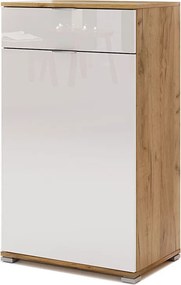 Komoda 1d 1z dub craft / bílá Asti