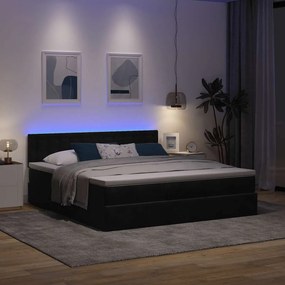 Osmanský rám postele s matrací černá 160x200cm samet 3312778