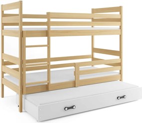 BMS Group Dětská patrová postel s přistýlkou ERYK borovice Velikost postele: 200x90 cm, Barva šuplíku: Grafit