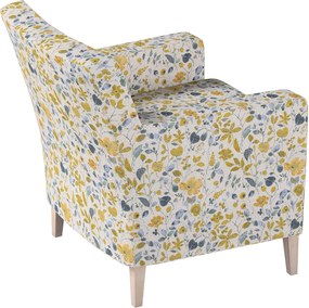 Potah na křeslo IKEA Karlstad barva žlutá látka pletený vzor, vzorované