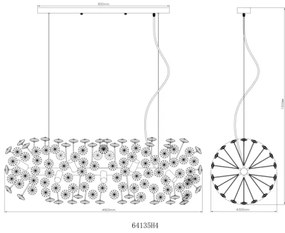 Globo 64135H4 - LED Lustr na lanku KATRINA 12xG9/3,5W/230V zlatá
