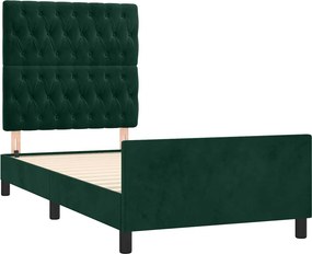 Rám postele bez matrace tmavě zelená 90 x 200 cm samet 3125919