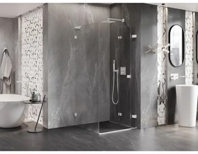 Mexen Lunar-F L, sprchový kout pravý 90 x 90 cm, 8mm čiré sklo, bílý profil, 836L-090-090-20-00-P