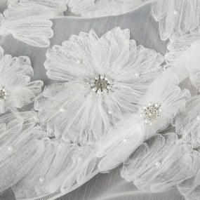 ZÁCLONA NA KROUŽCÍCH EVA MINGE JASMIN2 140X250 CM BÍLÁ