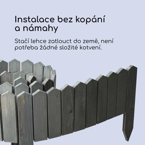 Vingo Plůtek na ohraničení záhonu -  hnědý, 20 x 196 cm