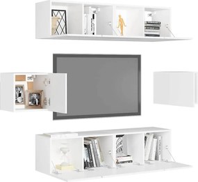 6dílný set TV skříněk bílý kompozitní dřevo 3078682