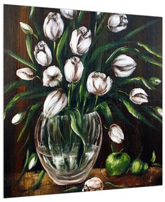 Obraz tulipánů ve váze (50x50 cm)