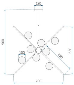 Závěsná lampa La Belle XXXVIII bílá/černá